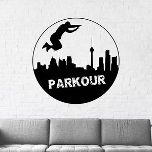 Parkour Wall Decal Parkour Art Wall Decal Sport Vinyl Parkour Boys Wall ...