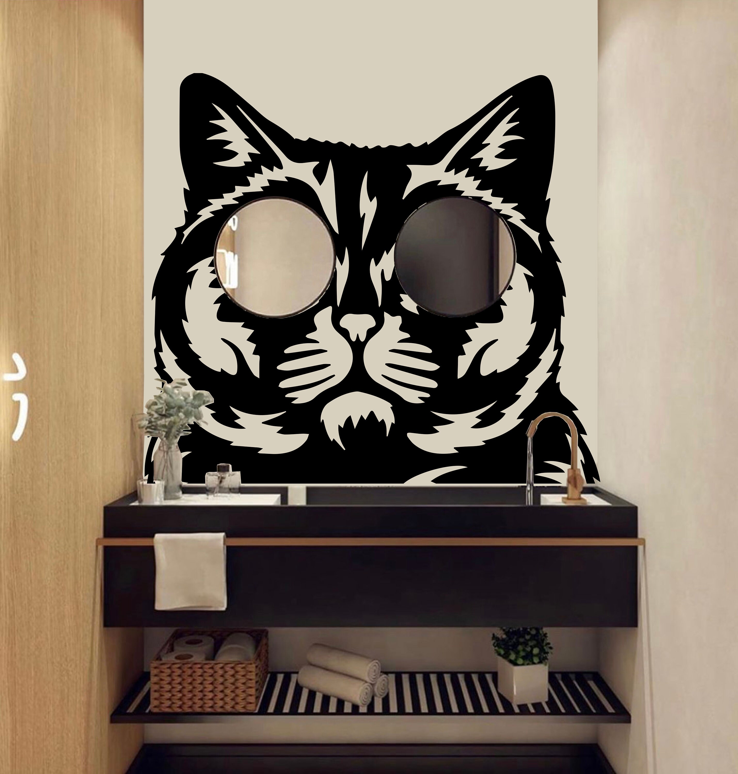 Cute Cat Wall Decals Dog Decor Cat Kids Cat Wall Art Decal Cat - Etsy