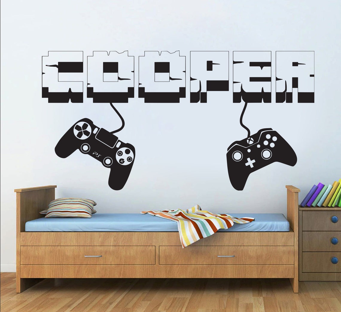 Gamer Wall Decor Custom Controller Decal Video Game Girl Boy | Etsy