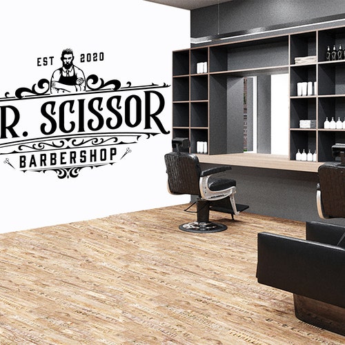 Barber Decal Barber Wall Decal Custom Barber Shop Decor - Etsy
