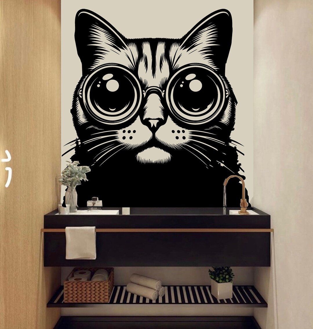 Cute Cat Wall Decals Dog Decor Cat Kids Cat Wall Art Decal Cat Lover ...