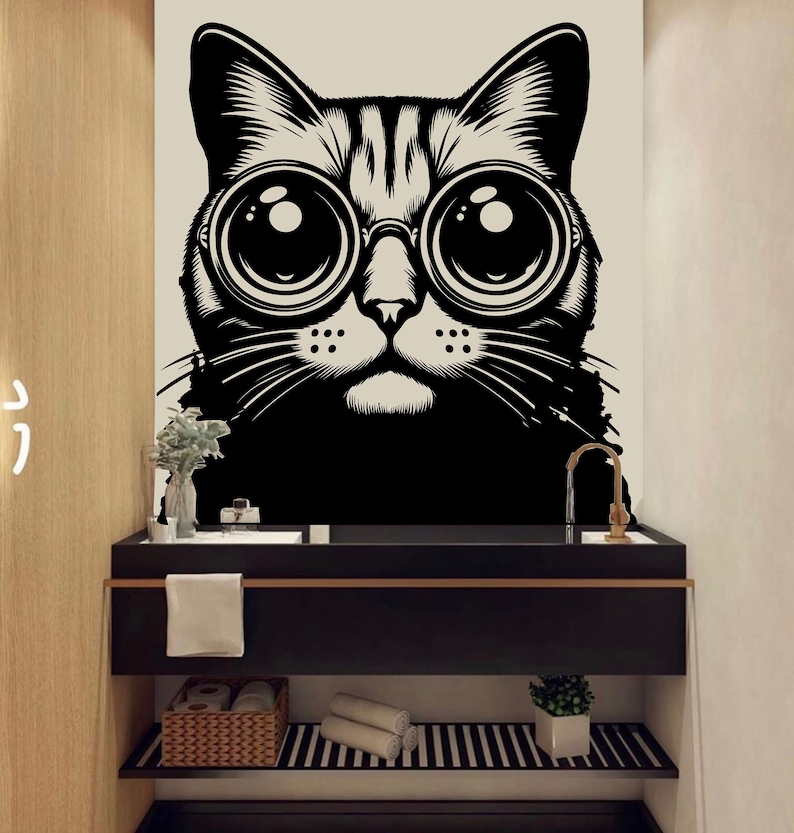 Cute Cat Wall Decals Dog Decor Cat Kids Cat Wall Art Decal Cat Lover ...