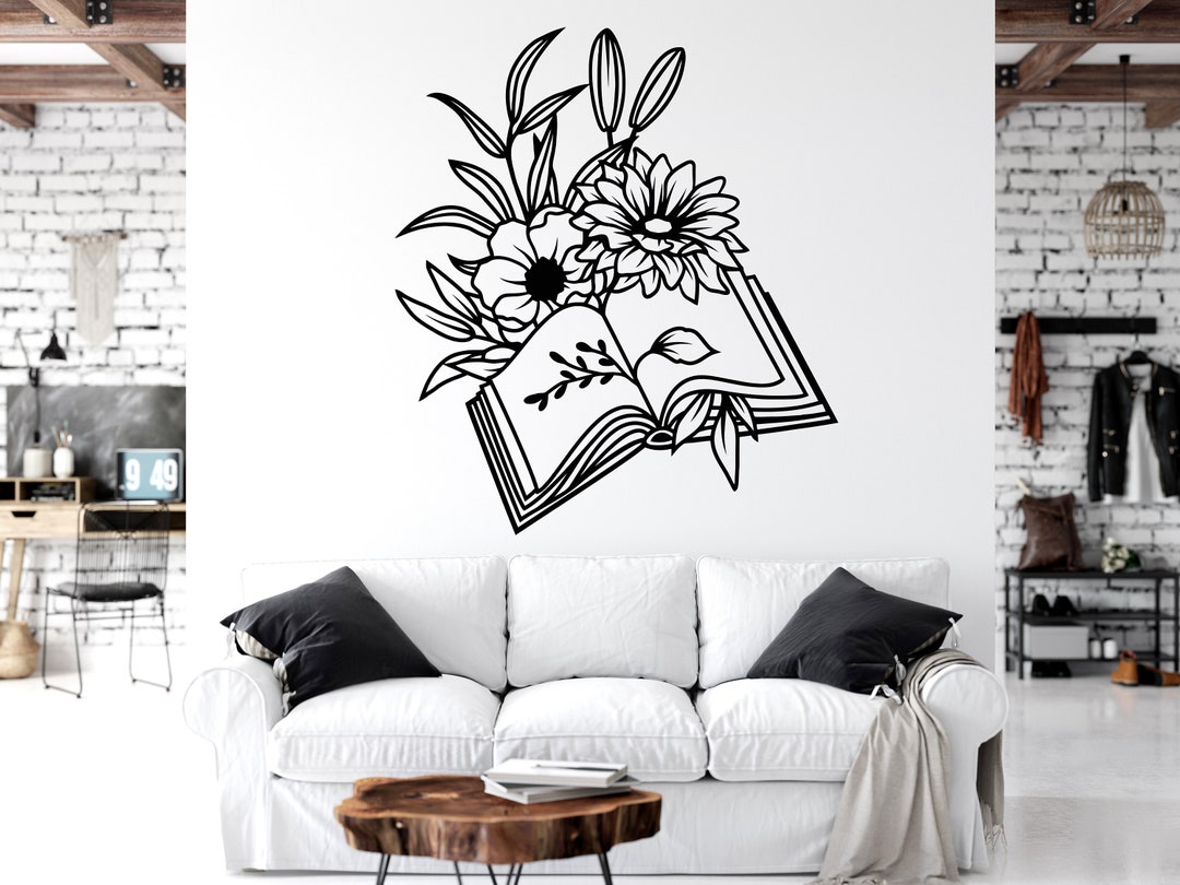 Books Wall Decal Book Decor Kids Room Decorative Books Lover Stickers ...