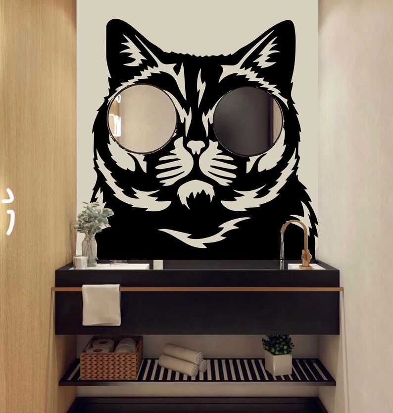 British Cute Cat Wall Decals Dog Decor Cat Kids Cat Wall Art - Etsy
