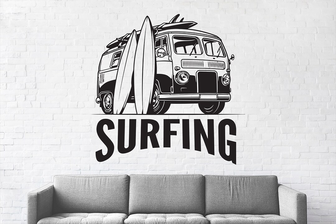 Surf Wall Decal Surfboard Art Wall Decal Beach Sport Vinyl - Etsy