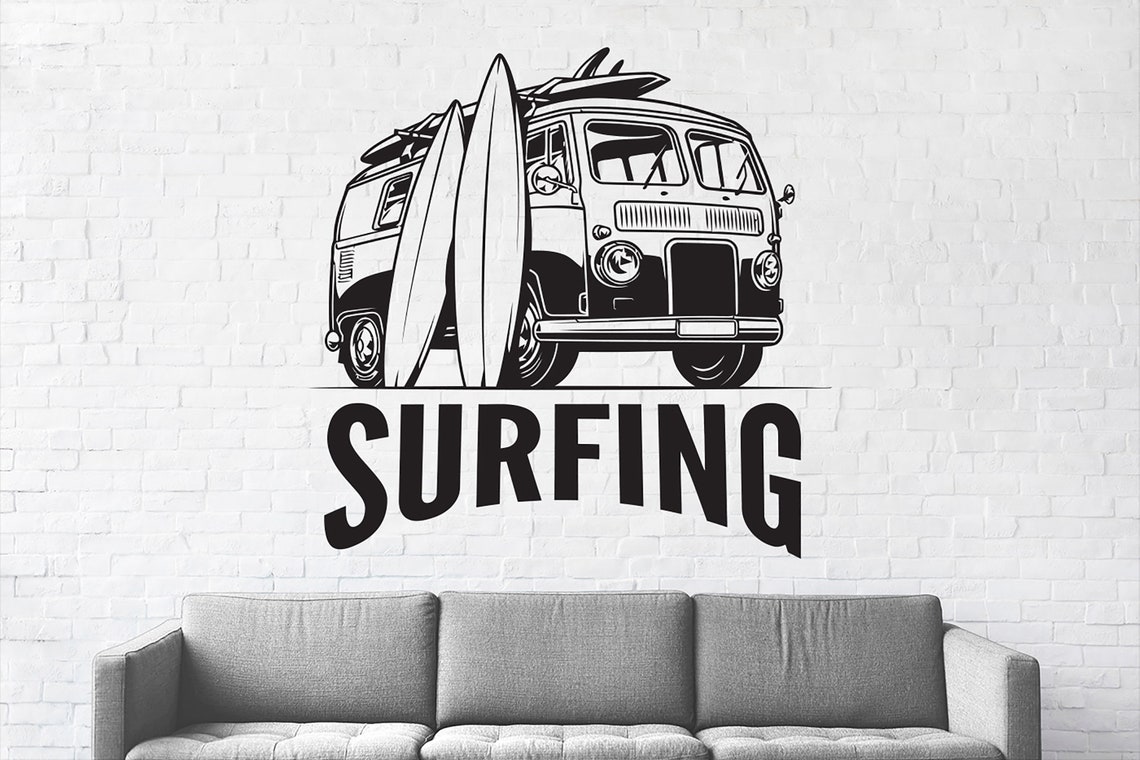 Surf Wall Decal Surfboard Art Wall Decal Beach Sport Vinyl - Etsy