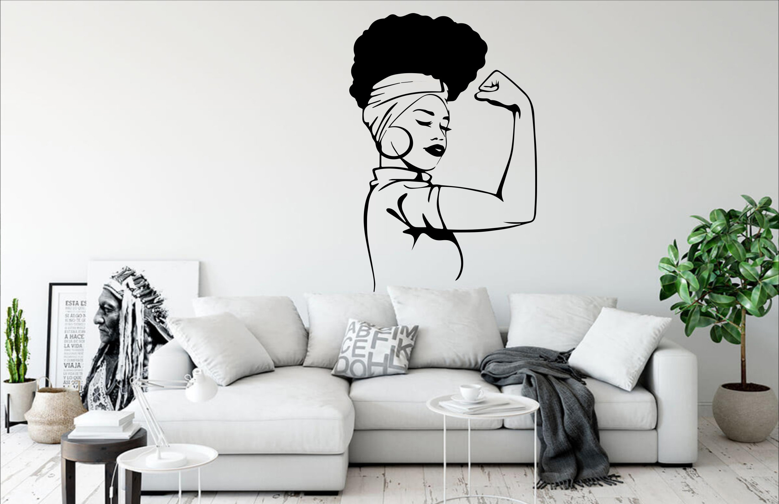 Wall Decals & Murals Afro Hair Locs Black Girl Afro Queen Afro Black ...