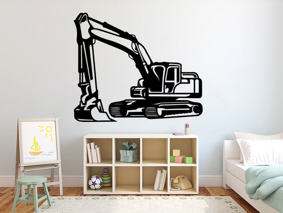 Constuction Wall Decal Kids Excavator Wall Decor Custom - Etsy