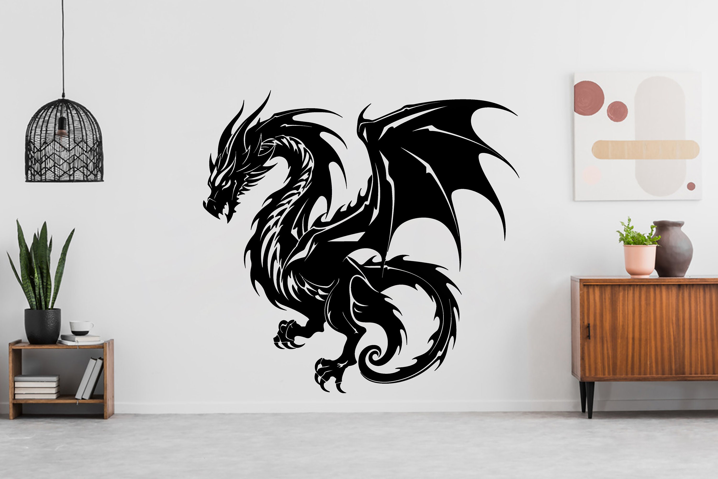Dragon Wall Decor Wild Dragon Decals Dragon Art Wall Art - Etsy