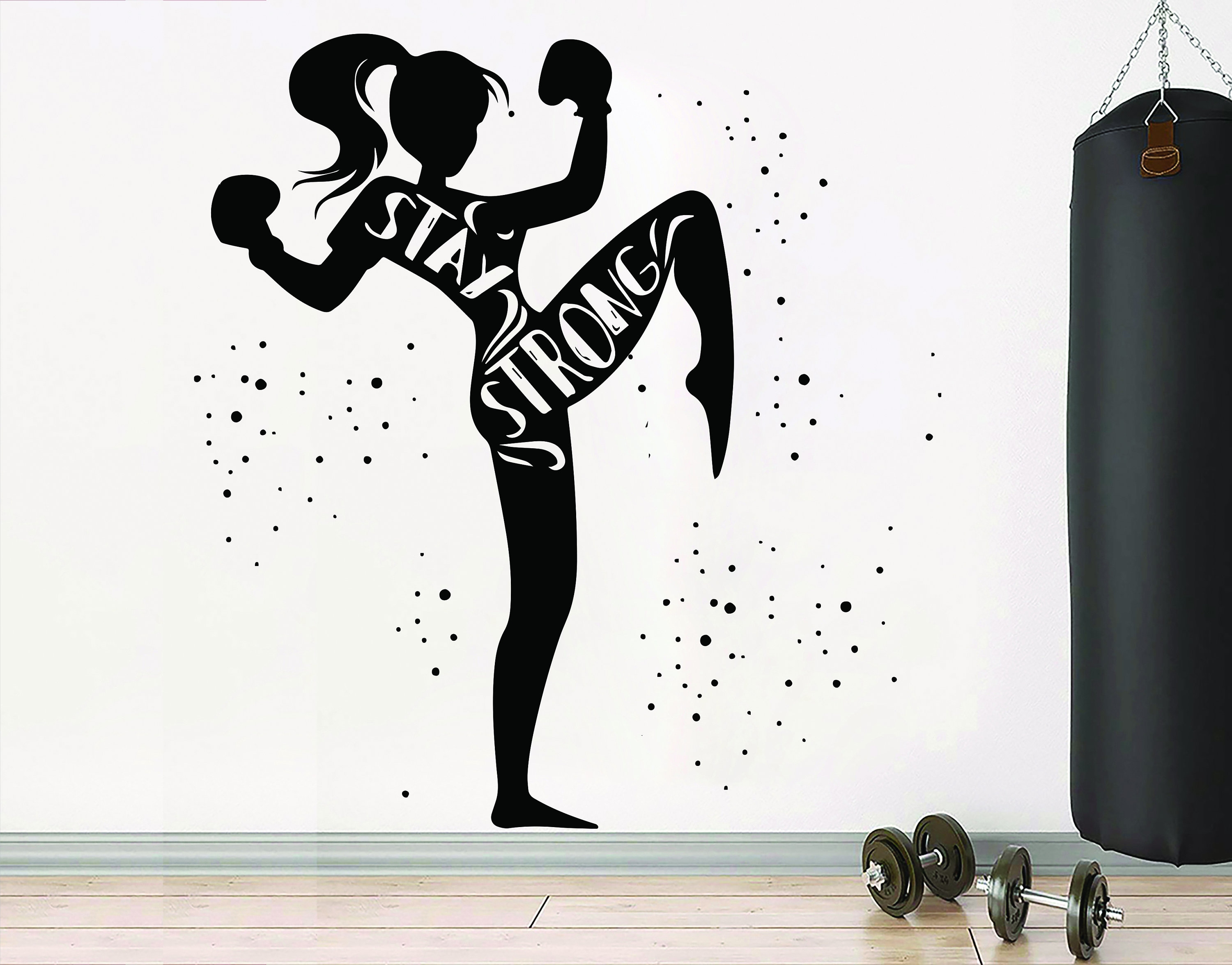 Stay Strong Woman Pretty Gym Wall Decal Custom fitness Decor - Etsy España