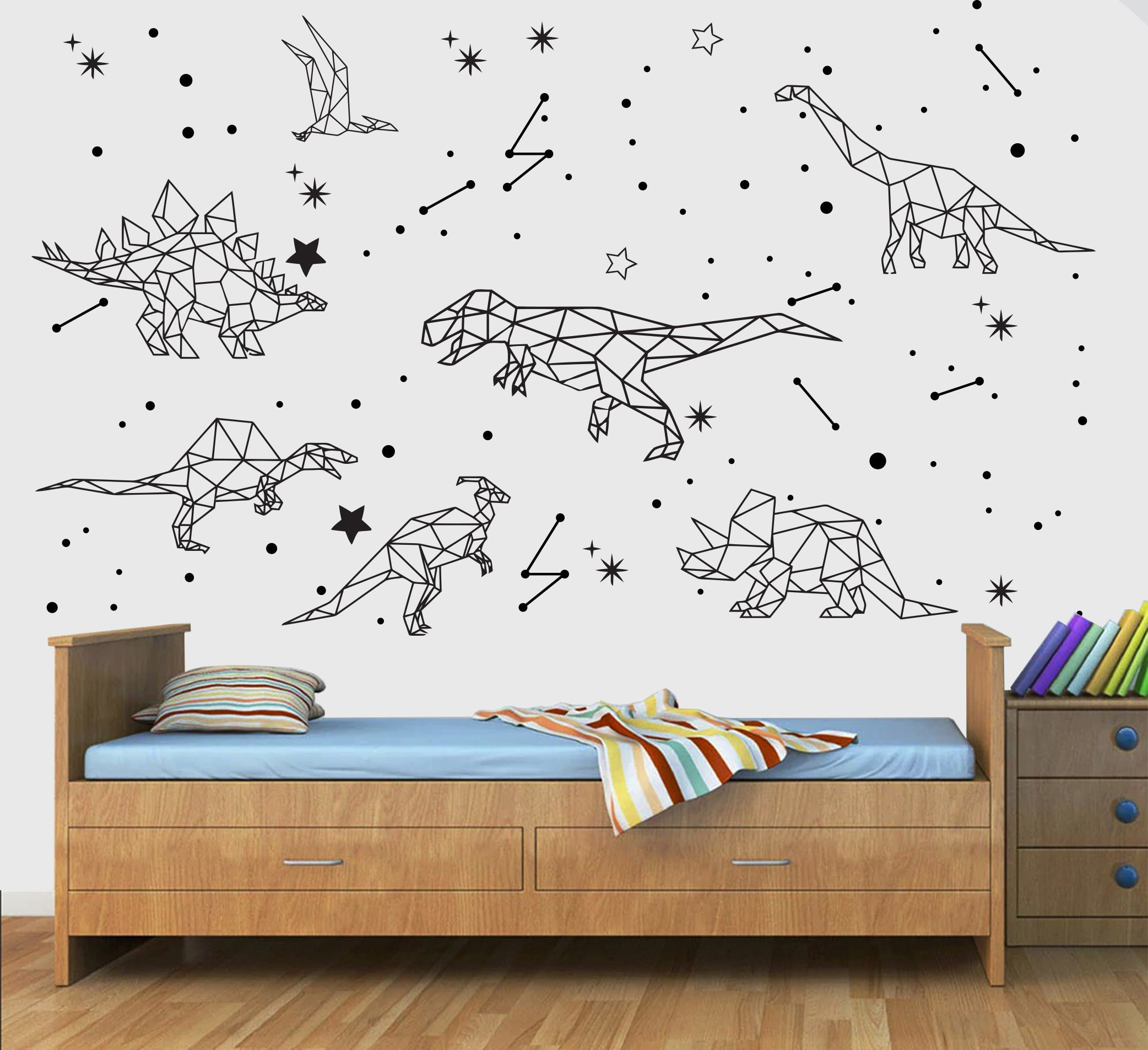 Dinosaur Wall Decal Geometric Polygonal T-rex Wall Decal - Etsy