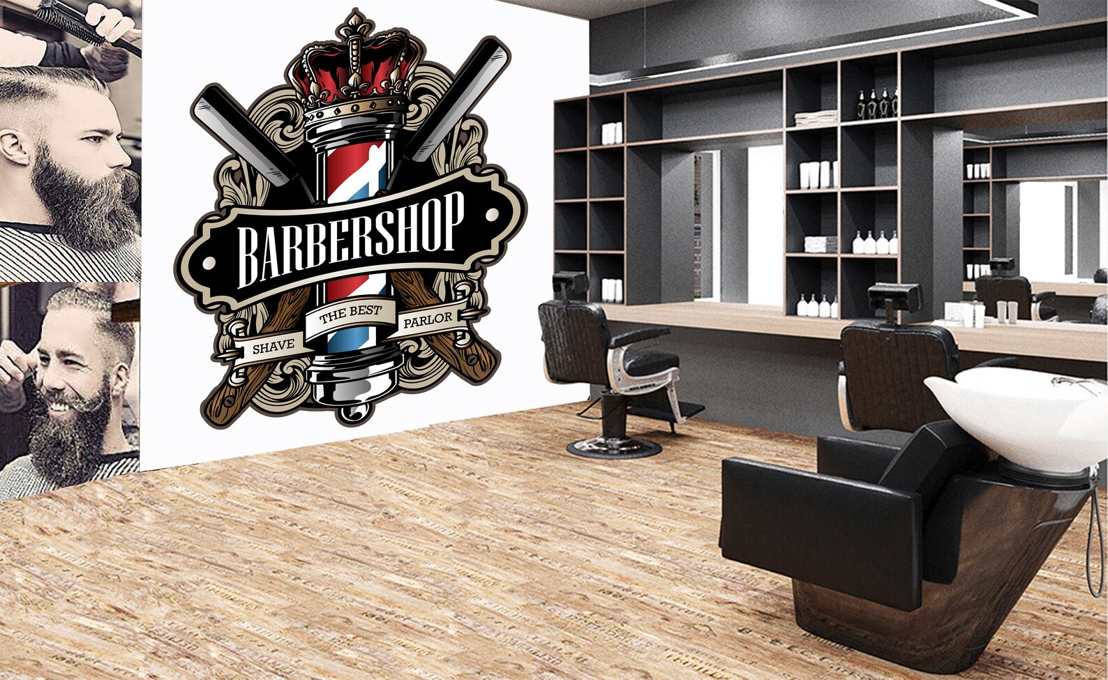 Barber Wall Decal Custom Barber Shop Wall Decor Man Salon | Etsy