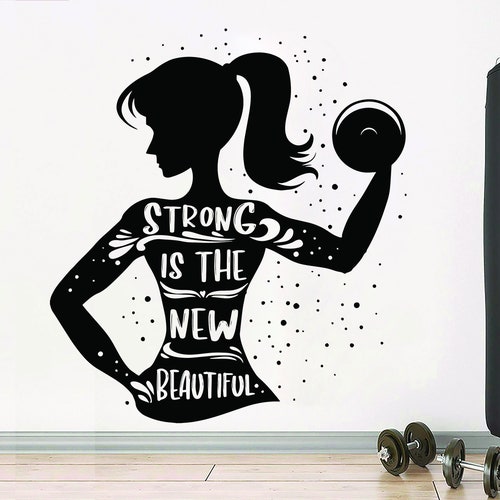 Squat Girl Gym Wall Decal Fitness Quotes Women Decor Workout - Etsy