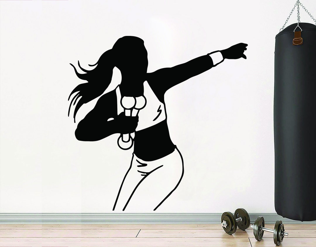 Girl Gym Wall Decal Fitness Quotes Women Decor Workout Power Art Vinyl ...