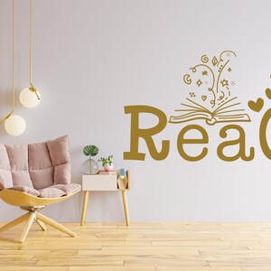 Read Wall Decal Book Quote Kids Wall Decal Books Reading Room Library ...