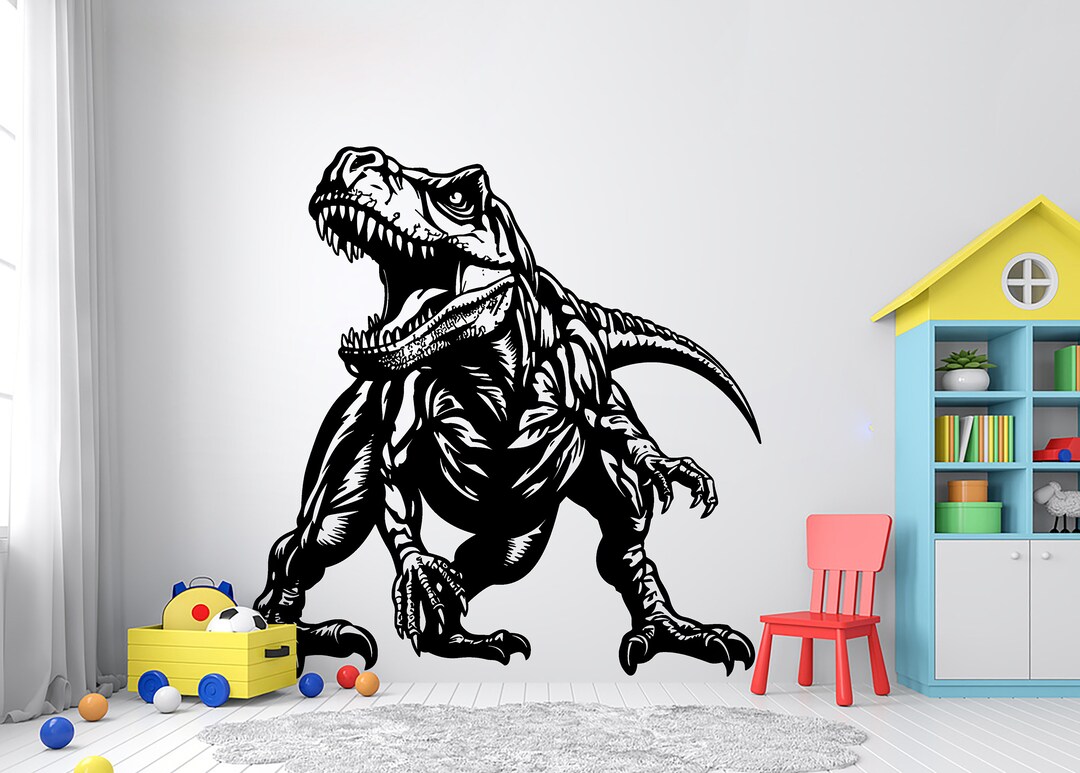 T-rex Dinosaur Wall Decor Custom T-rex Art Decal Dinosaur Personalized ...