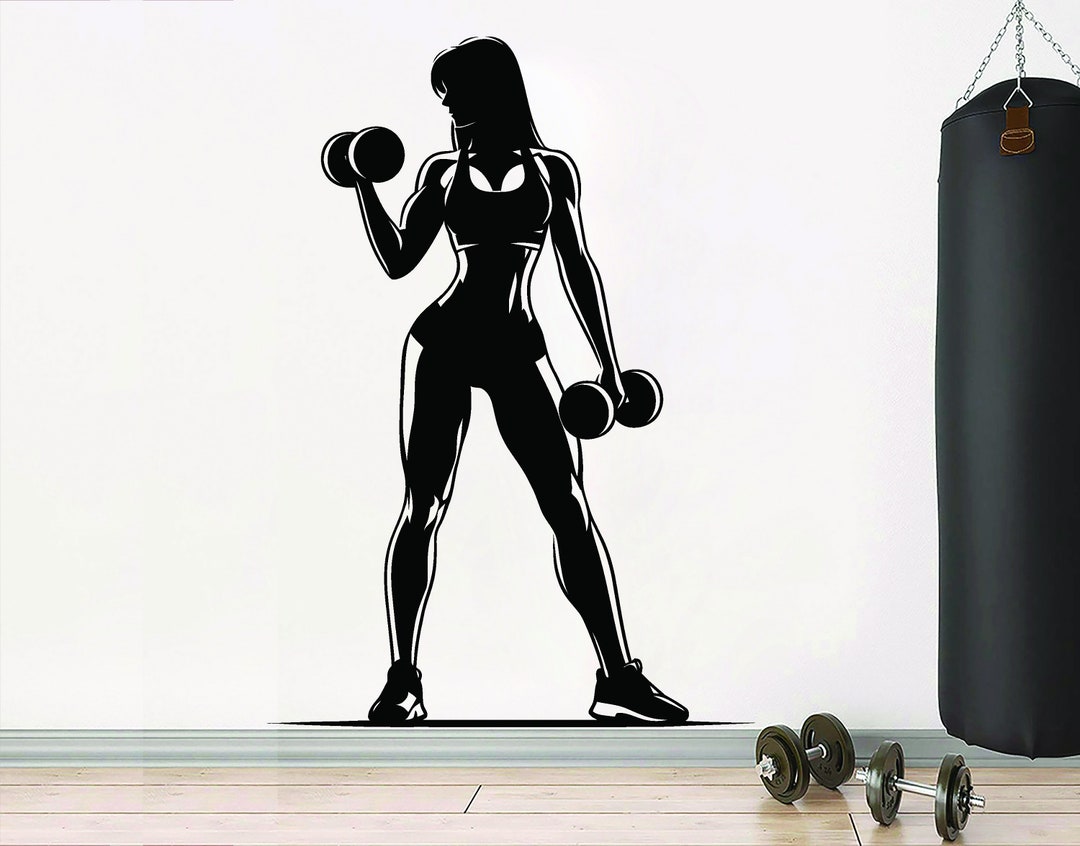 Gym Wall Decal Girl Gym Lover Power Fitness Quote Decor Workout Art ...
