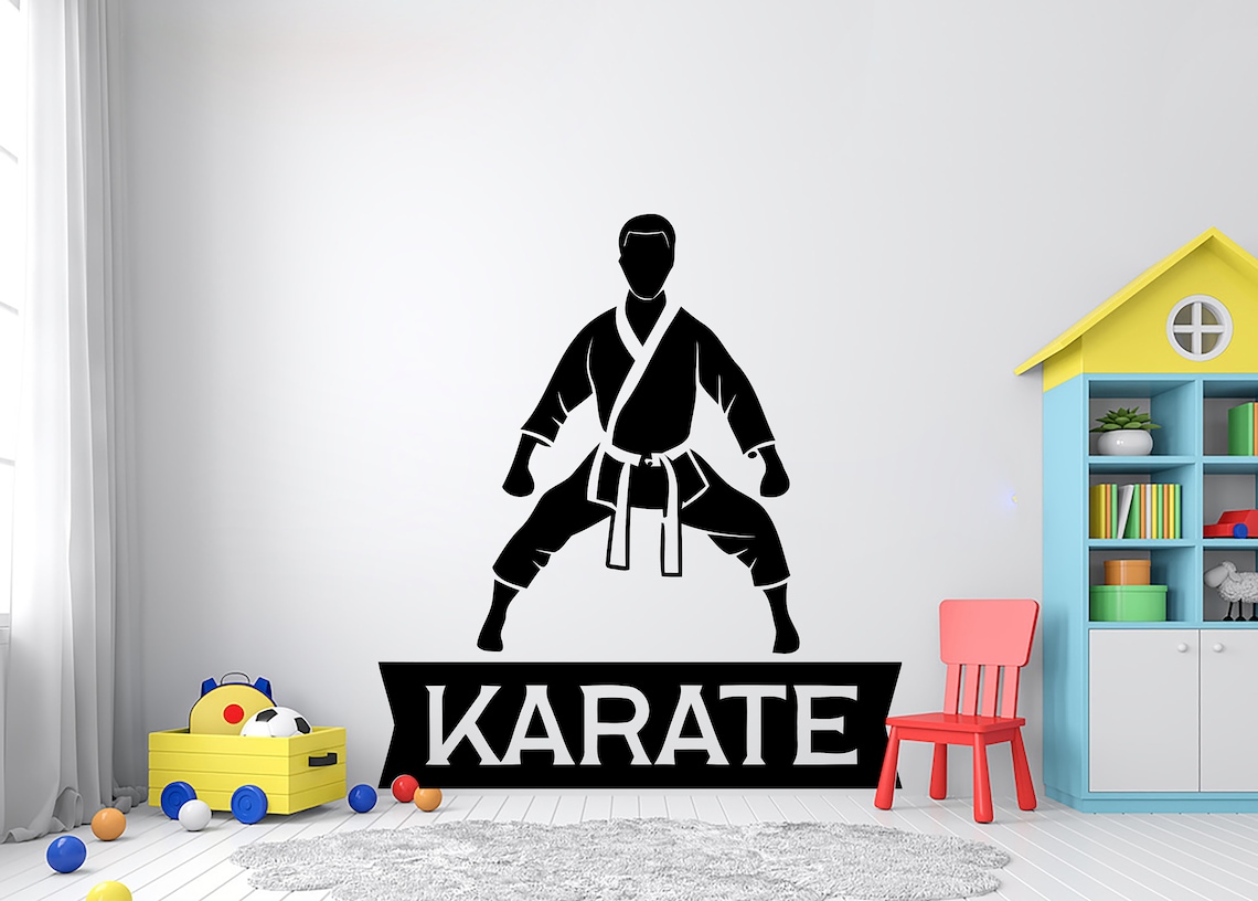 Karate Wall Decal Karate Art Wall Decal Sports Vinyl Karate - Etsy