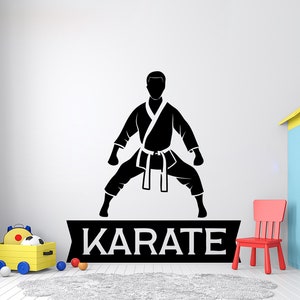 Karate Wall Decal Karate Art Wall Decal Sports Vinyl Karate Gifts Kicks ...