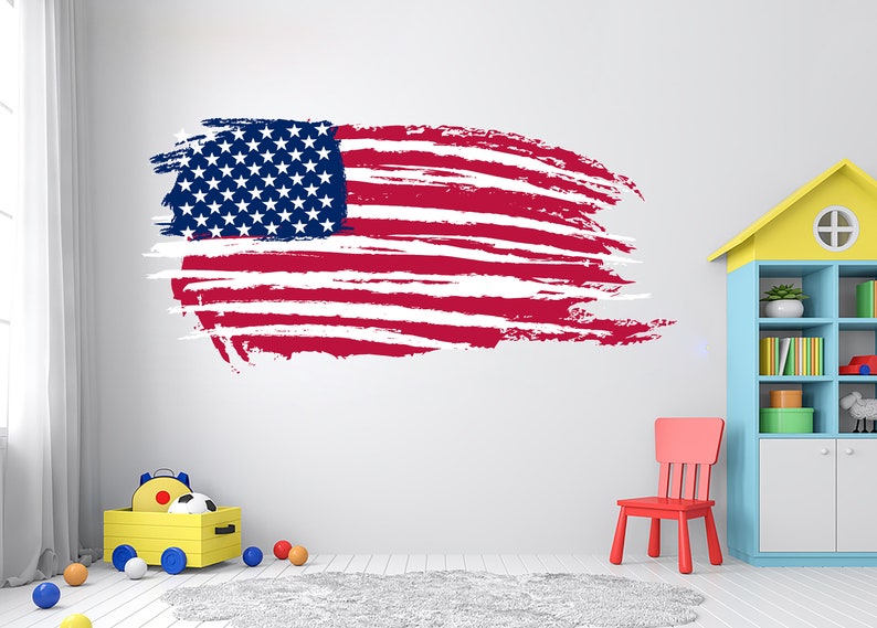American Flag Wall Decal American Flag Wall Decal American - Etsy