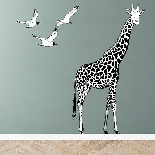 Giraffe Wall Decal Giraffe Wall Art Animal Wall Decor Animals - Etsy