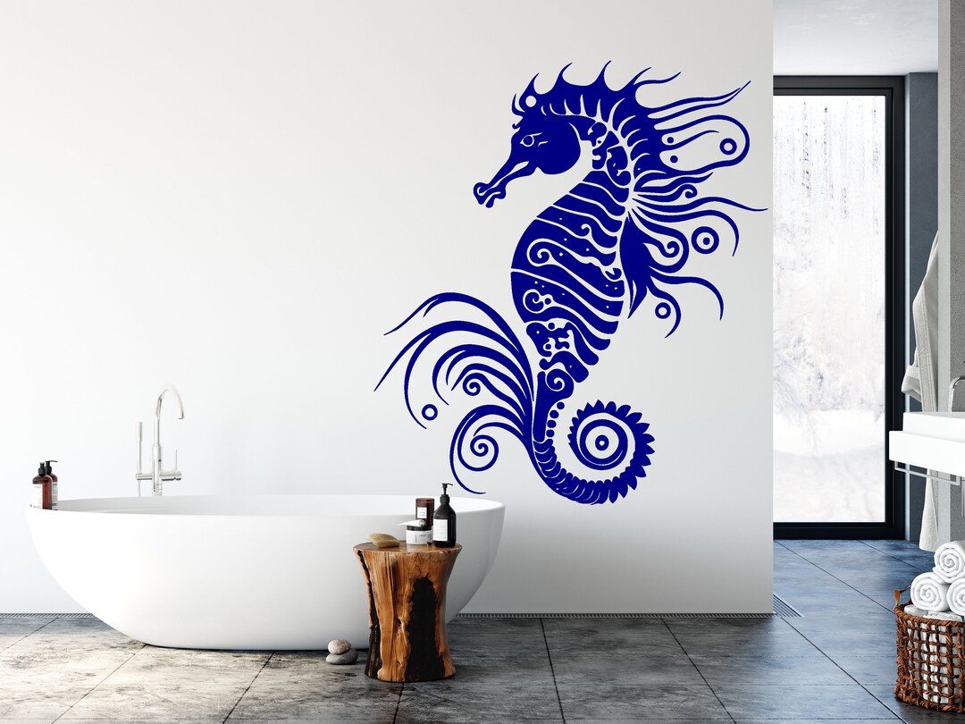 Seahorse Wall Decal, Seahorse Wall Art Modern Wall Stickers, Seahorse ...