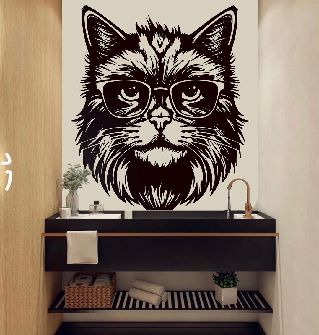 Cute Cat Wall Decals Dog Decor Cat Kids Cat Wall Art Decal Cat Lover ...