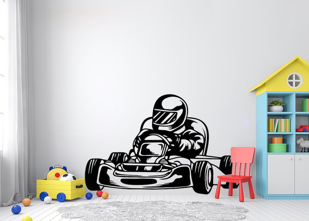 Go Kart Riding Wall Decal Go Kart Car Decal Car Go Kart Racing Sport ...