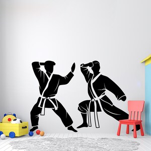 Karate Wall Decal Karate Art Wall Decal Sports Vinyl Karate Kicks Wall ...