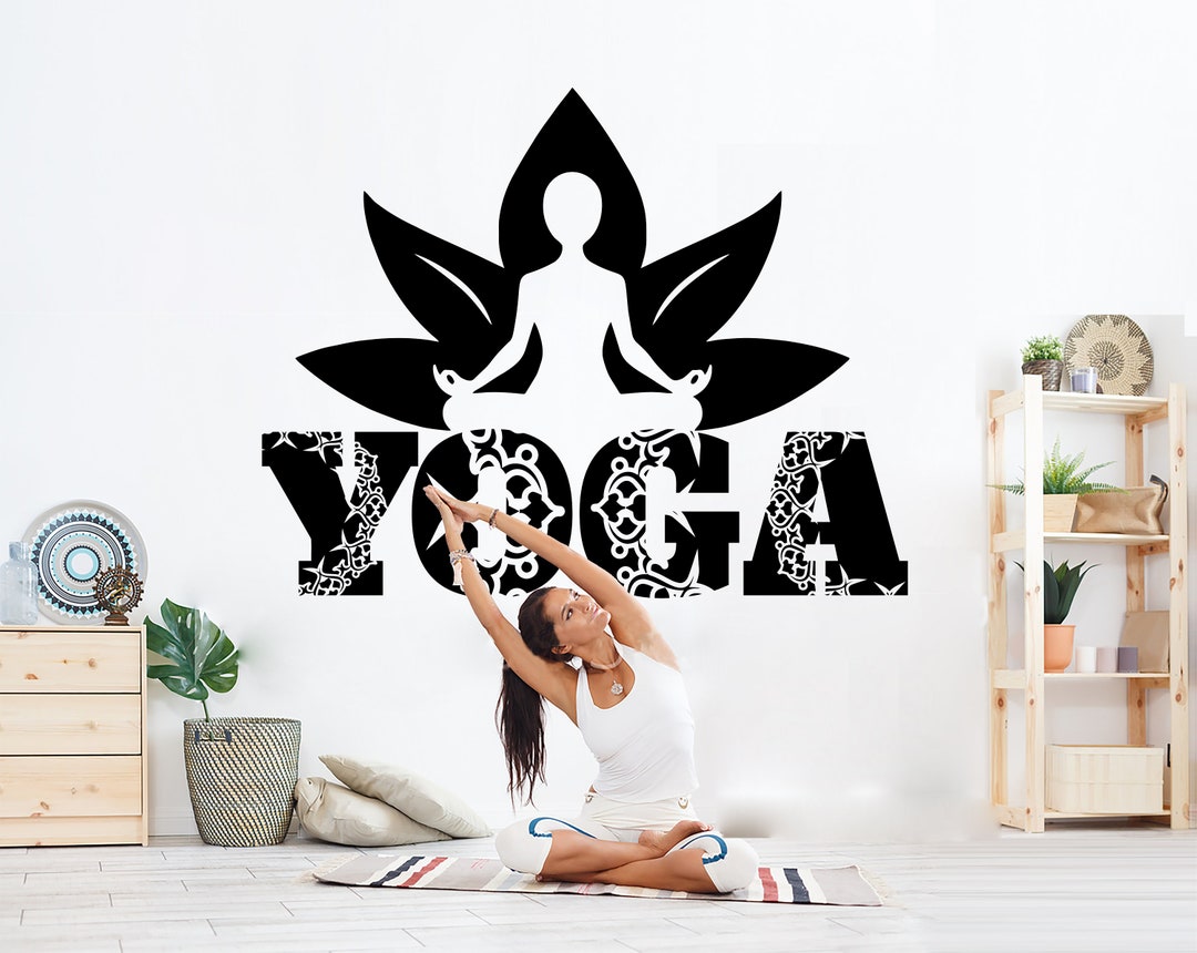 Butterfly Yoga Wall Decor Yoga Meditation Decal Art Namaste Chakra ...
