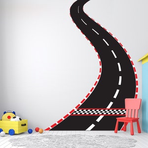 Road Wall Decal Sticker Tire Track Wall Sticker Road Wall Decals ...
