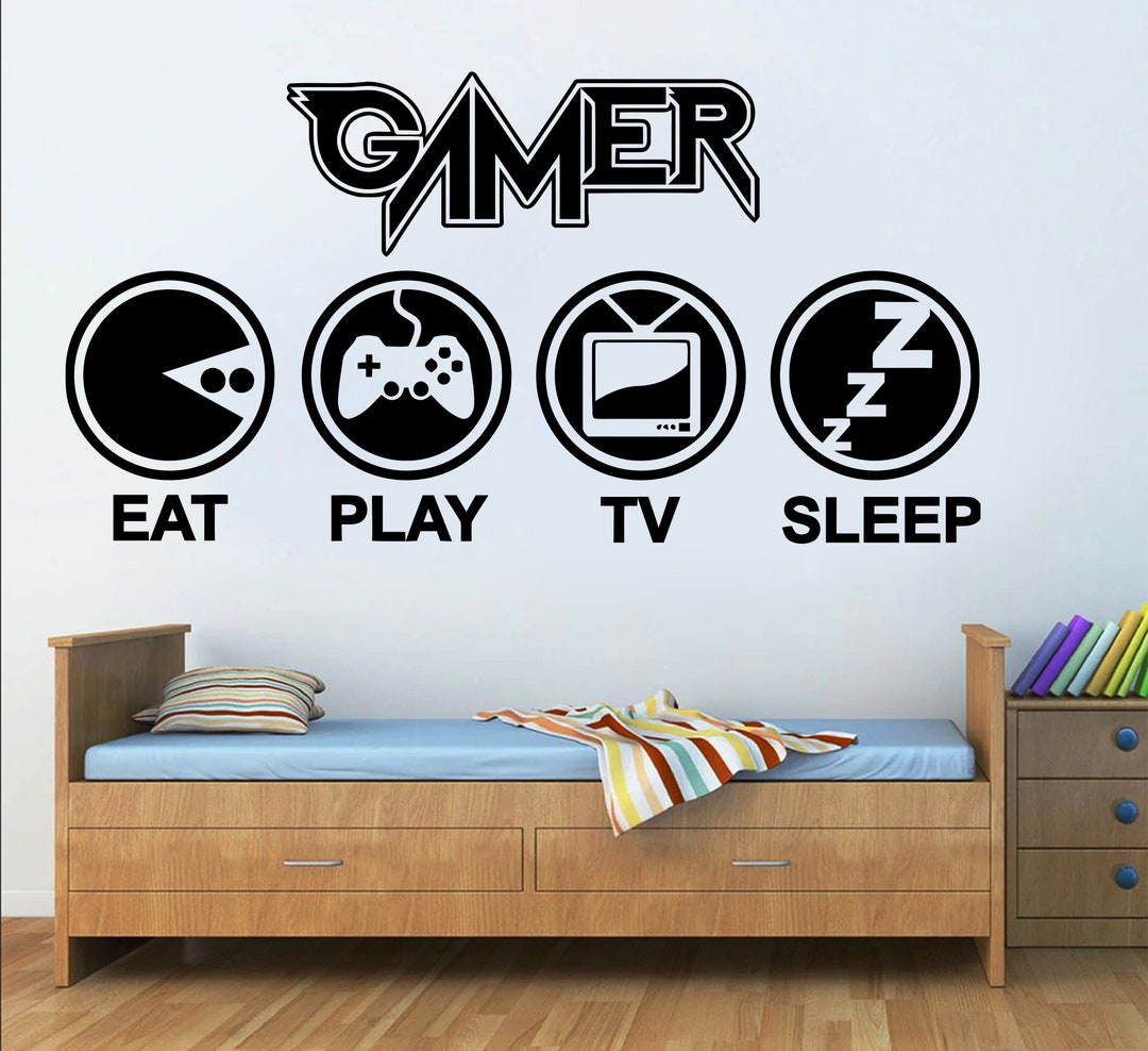 Gamer Wall Decor Custom Controller Decal Video Game Girl Boy Room Gifts ...