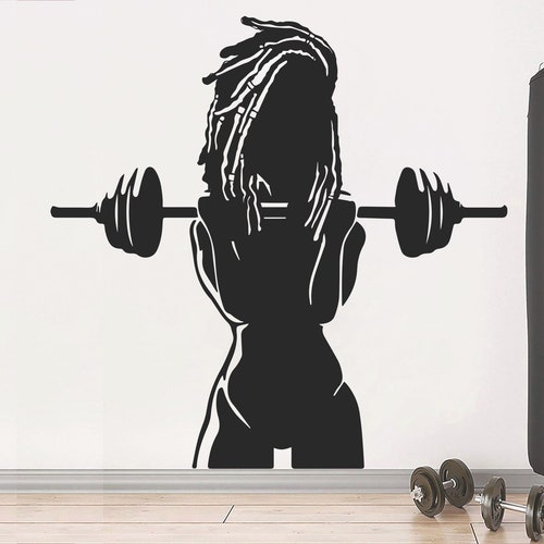 Squat Girl Gym Wall Decal Fitness Quotes Women Decor Workout - Etsy