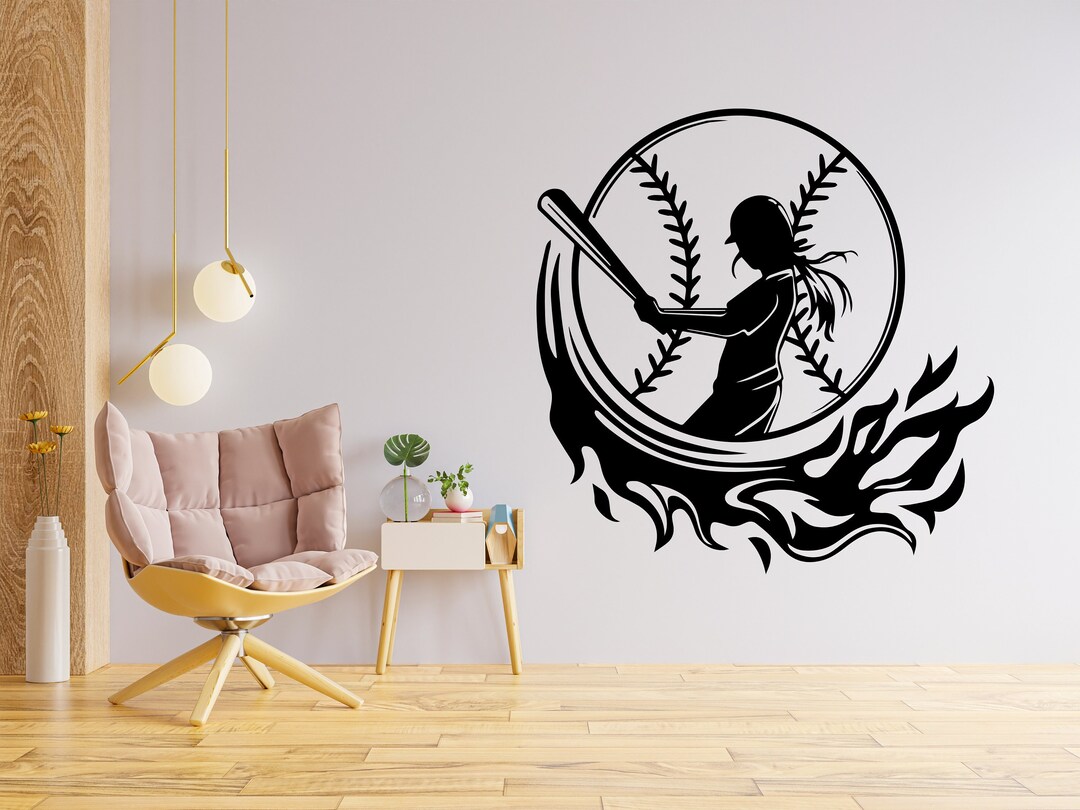Softball Girl Wall Decal Softball Sticker Quotes Field Ice Softball ...