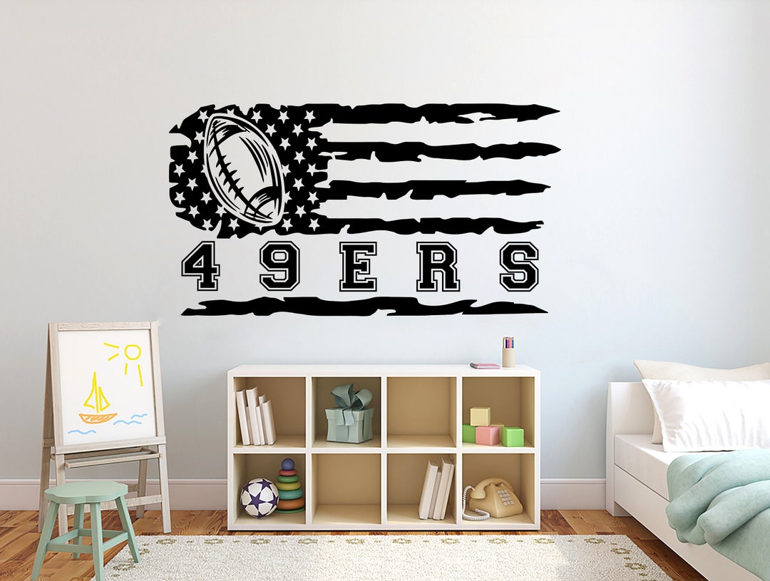 49ERS Football Wall Decor, Football Wall Decal, Sport Vinyl, Football ...