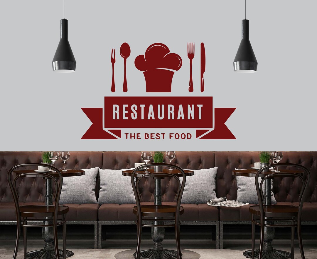 Restaurant Wine Lover Custom Food Wall Decal Gifts Vinyl Food Lover ...