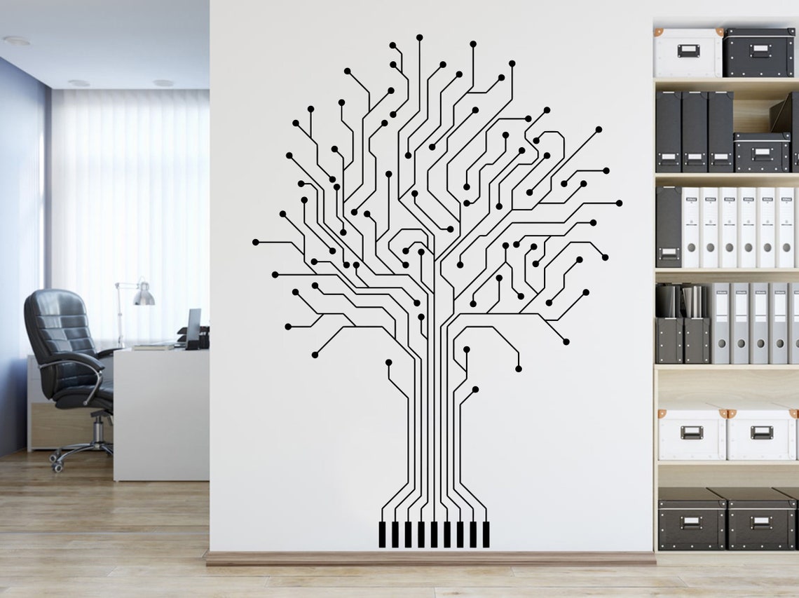 Circuit Board Wall Decal Technology Vinyl Wall Art Decals - Etsy