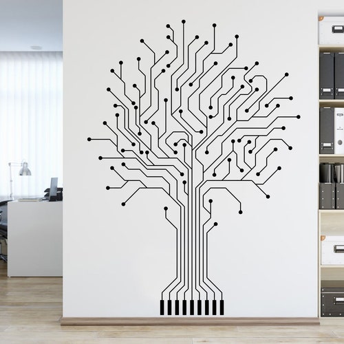 Circuit Board Wall Decal Technology Vinyl Wall Art Decals - Etsy