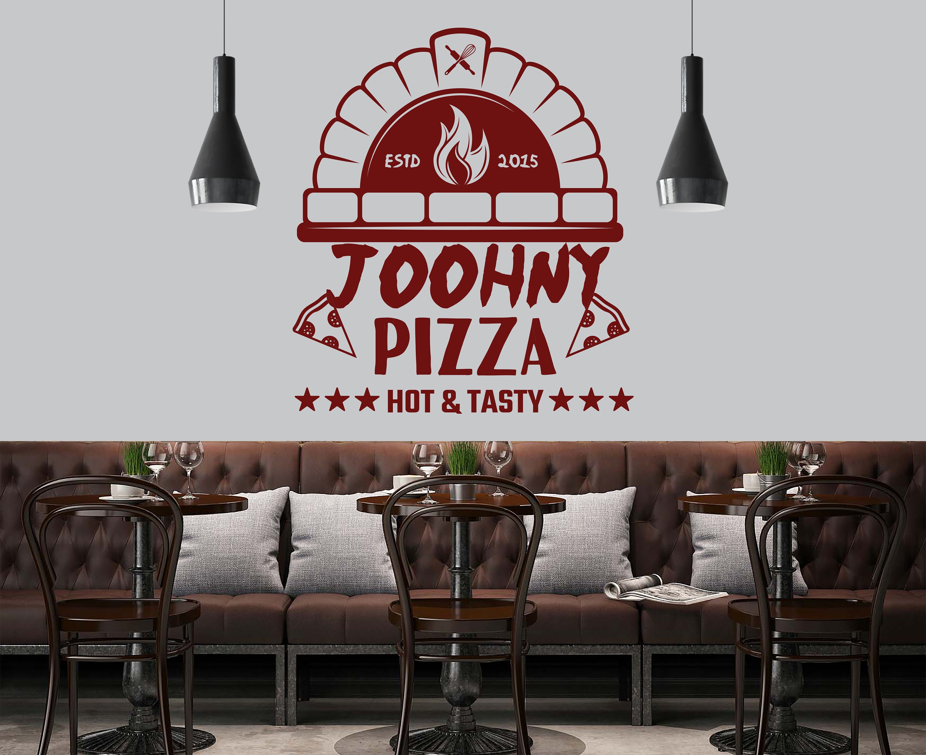 Pizza Custom Food Lover Personalized Wall Decal Pizza Gifts Vinyl Pizza ...