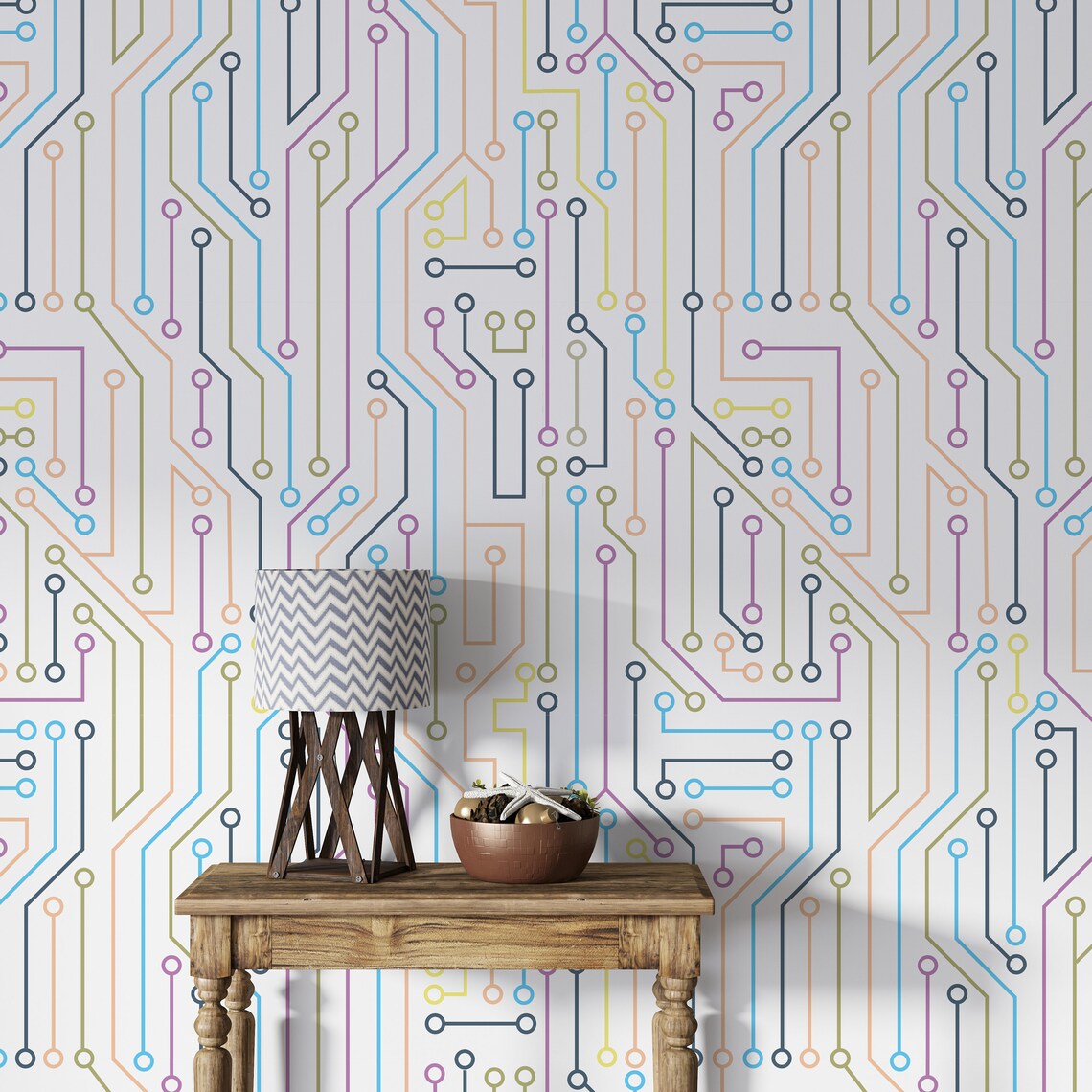 Circuit Board Wallpaper Technology Vinyl Wall Art Decals | Etsy