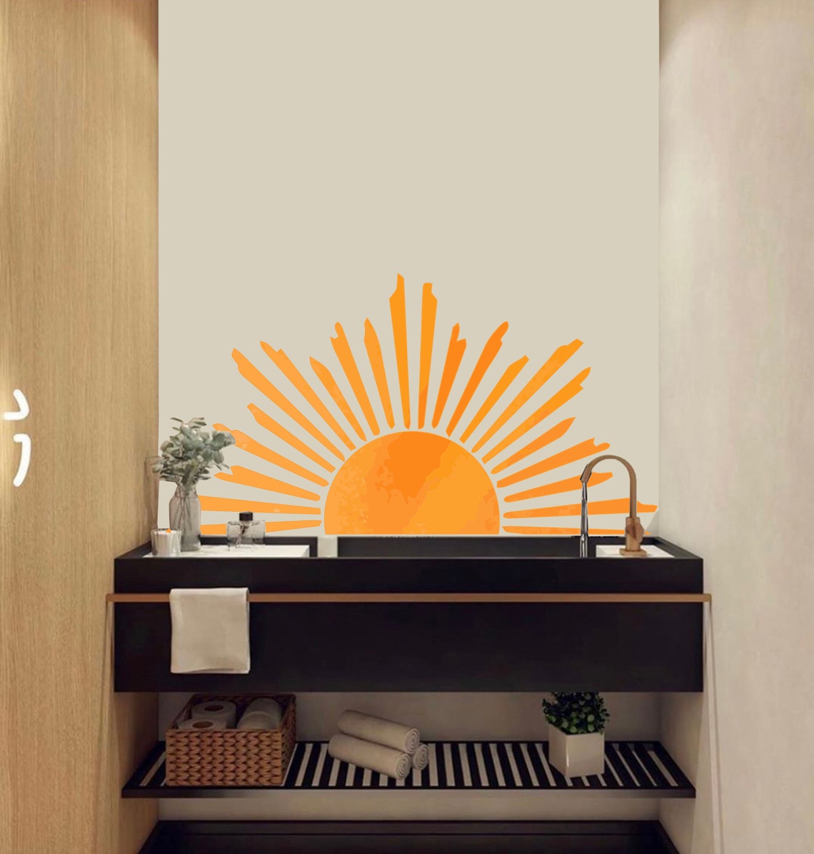 Sun Wall Decal Sun Modern Wall Decals Modern Wall Stickers | Etsy