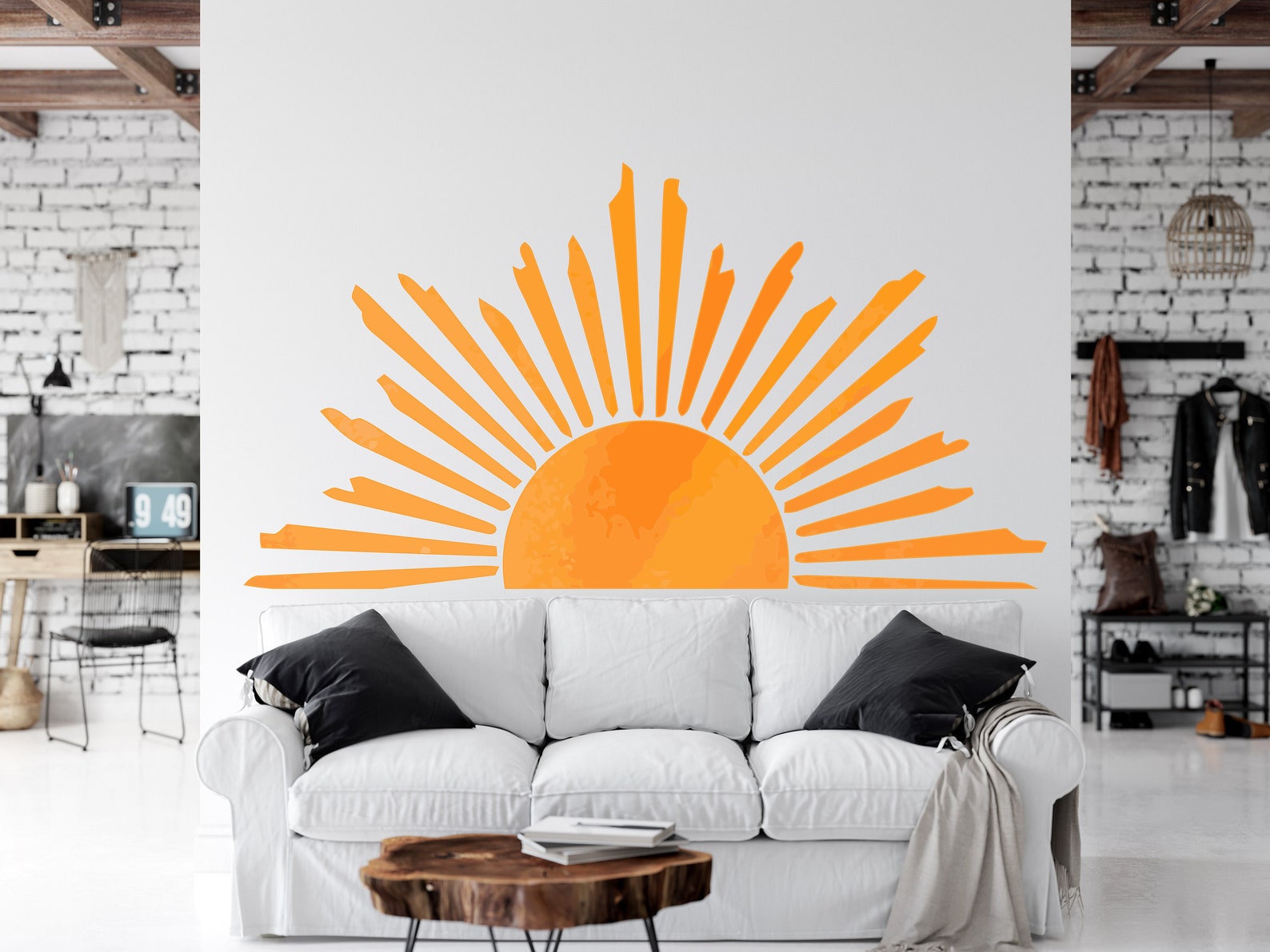Sun Wall Decal Sun Modern Wall Decals Modern Wall Stickers | Etsy