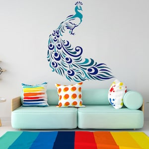 Peacock Wall Decal Peacock Wall Decor Wild Peacock Wall Art Stickers ...
