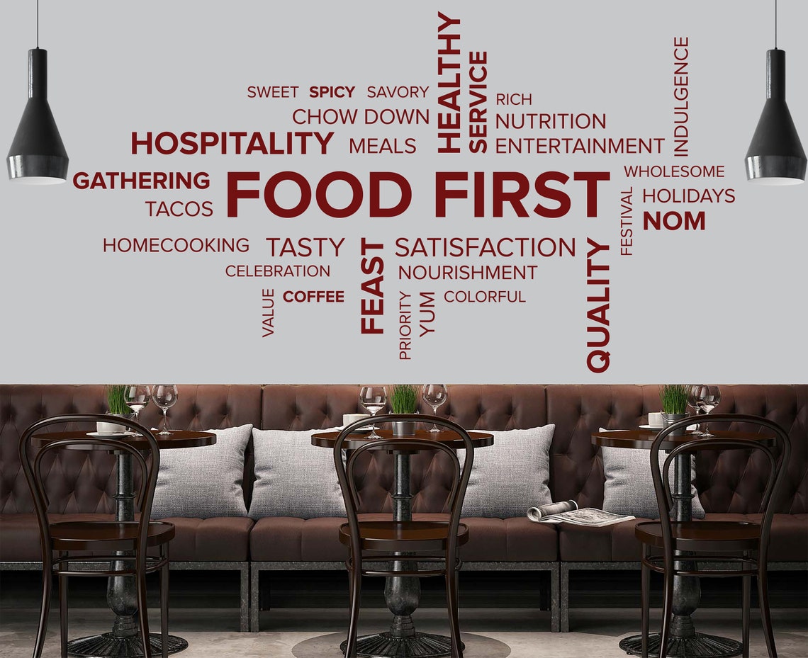 Restaurant Custom Food Lover Wall Decal Gifts Vinyl Food Lover - Etsy