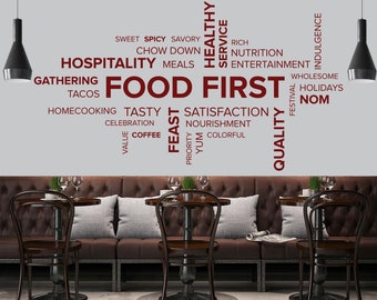 Restaurant Custom Food Lover Wall Decal Gifts Vinyl Food Lover | Etsy