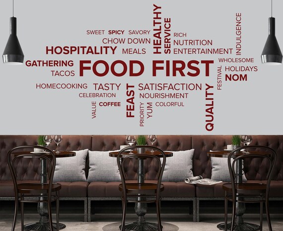 Restaurant Custom Food Lover Wall Decal Gifts Vinyl Food Lover - Etsy