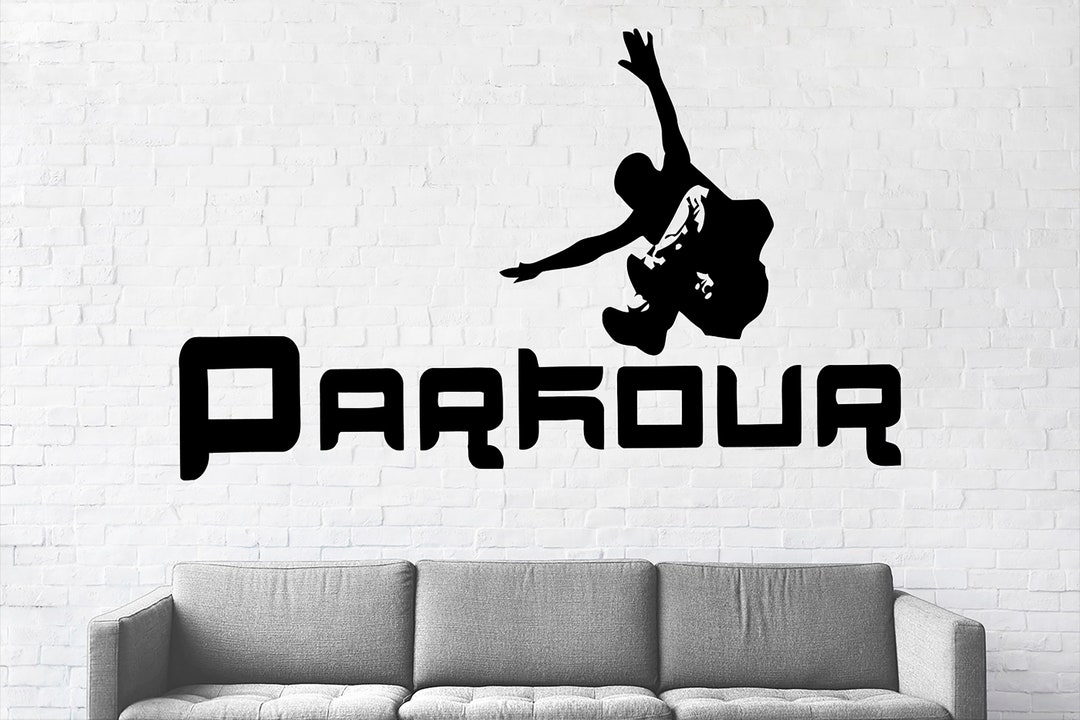 Parkour Wall Decal Parkour Art Wall Decal Sport Vinyl Parkour Boys Wall ...