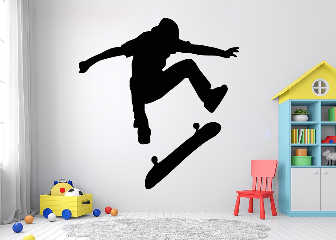 Wall Decal SKATEBOARDER Skate Wall Art Stickers Skateboard Decals ...