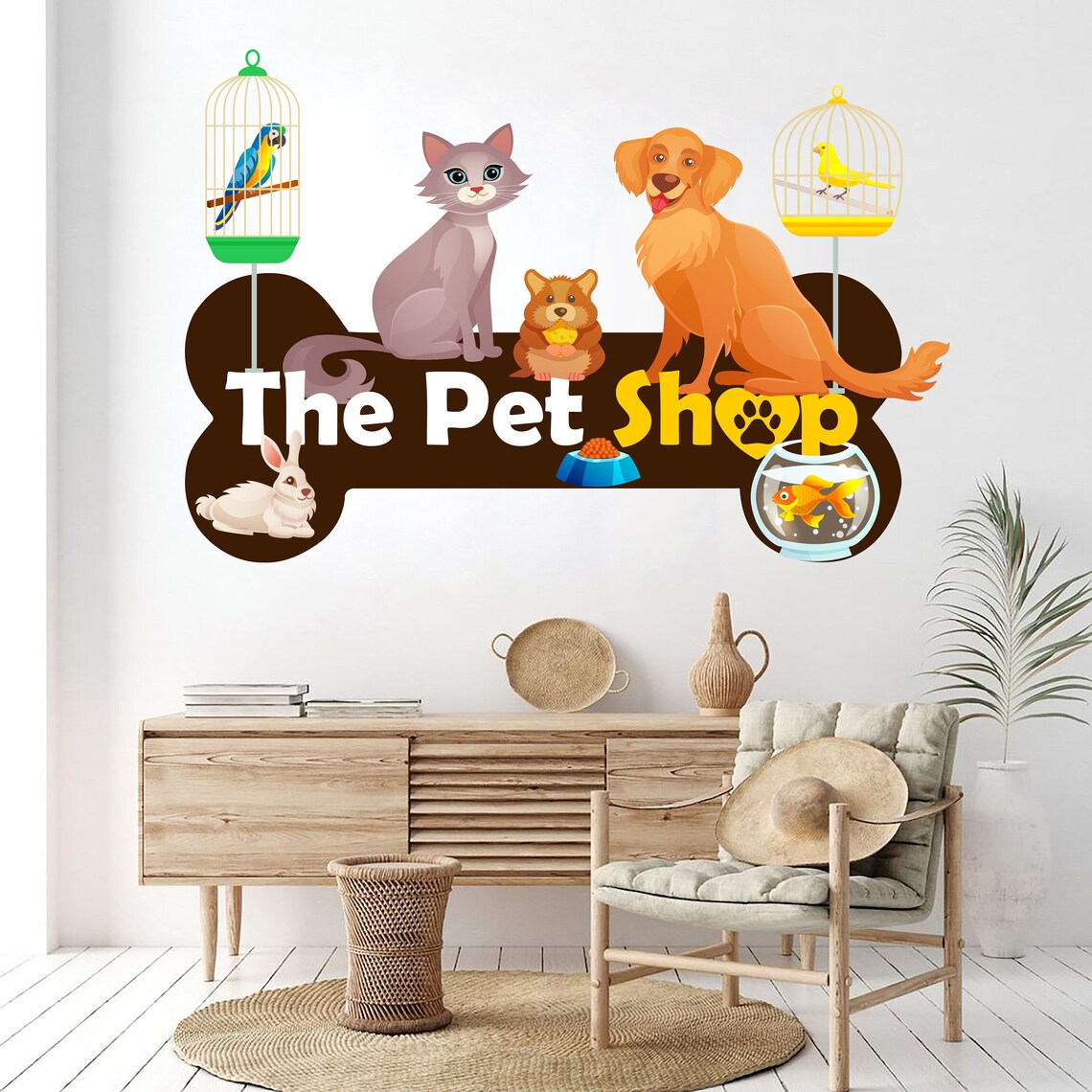 Pet Shop Wall Decor Dog Custom Cat Decal Pet Shop Grooming - Etsy