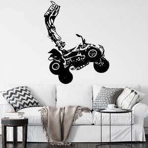ATV Rider Wall Decal, Quad Wall Decor 4x4 Wheeler Offroad Bedroom Dirt ...